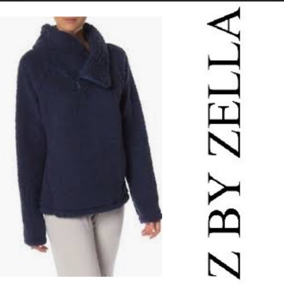 Zella | Tops | Women Zella Warm Cozy Sweater Navy Blue Jacket Xs | Poshmark